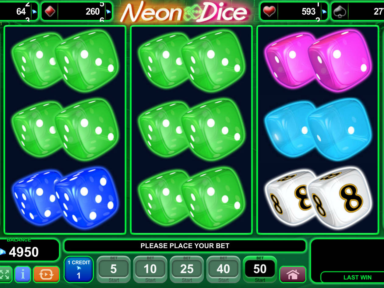 Hrát Automat Neon Dice Zdarma Online | Automaty zdarma